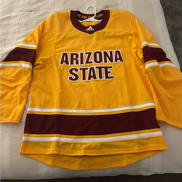 adidas | Shirts | Rare Team Issued Asu Gold Heritage Hockey Jersey ...